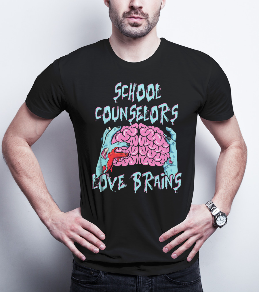 School Counselors Love Brains T-Shirt