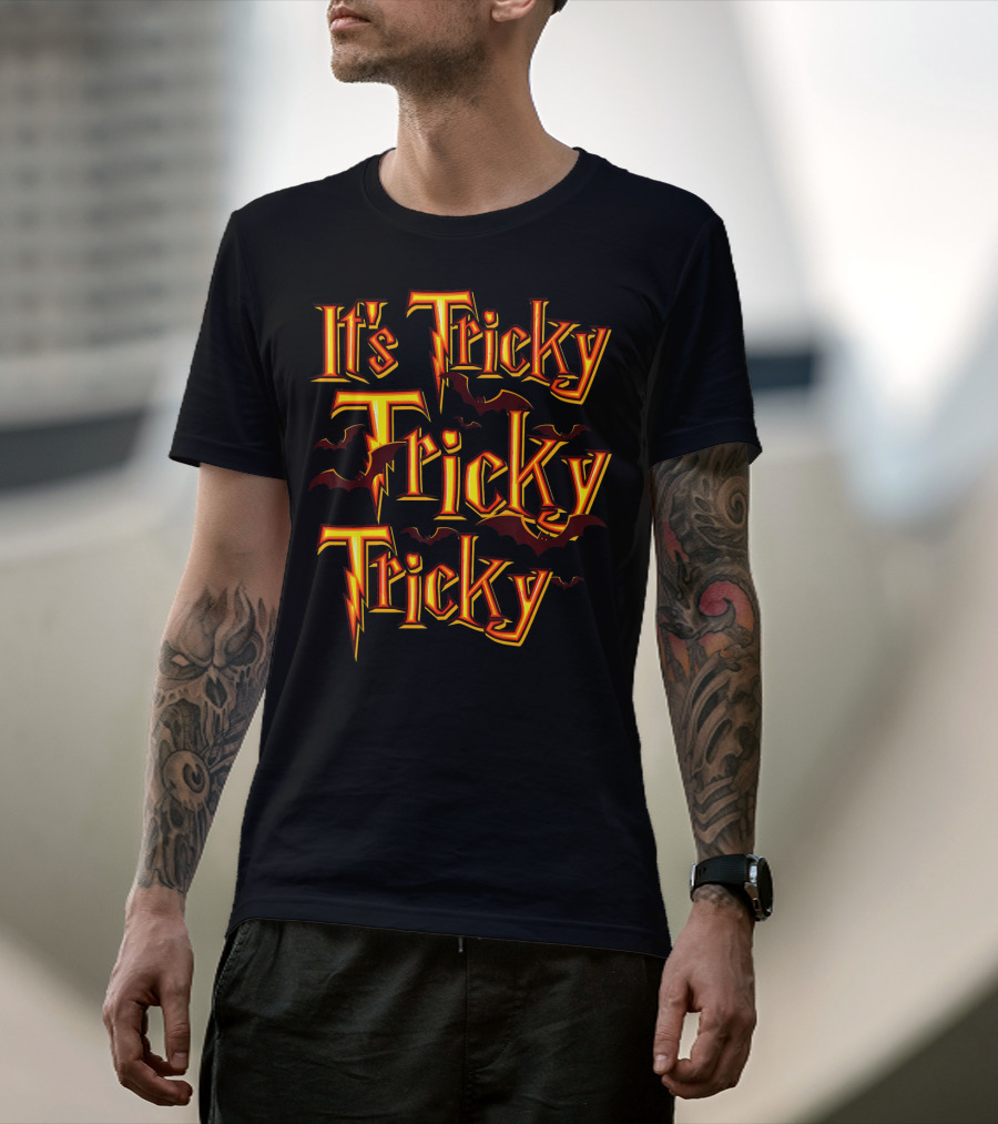 It's Tricky Tricky Tricky With Bats And Lightning-Inspired Font T-Shirt