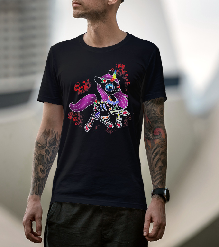 Unicorn Skeleton Dia De Los Muertos Unicorn T-Shirt