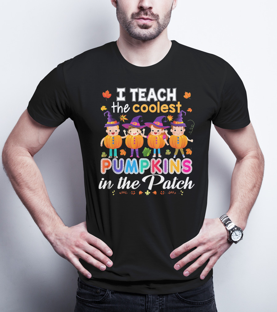 I Teach The Coolest Pumpkins In The Patch Halloween Kids Teachers T-Shirt