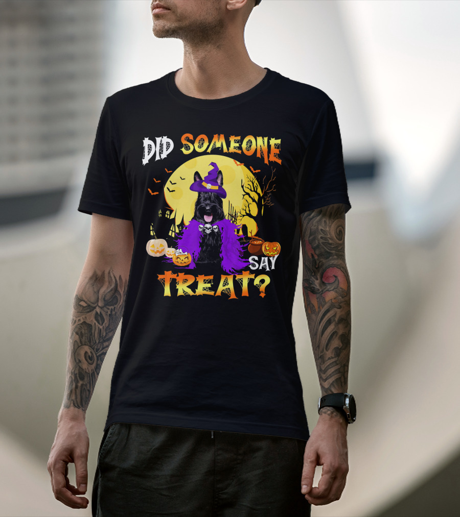 Scottish Terrier Dog Halloween Did Someone Say Treat? T-Shirt