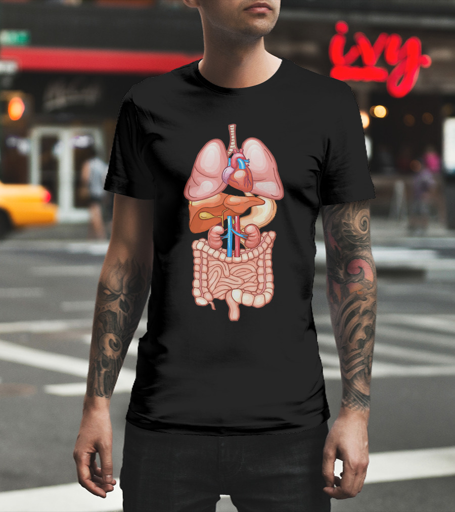 Halloween Anatomy Internal Organ Diagram T-Shirt