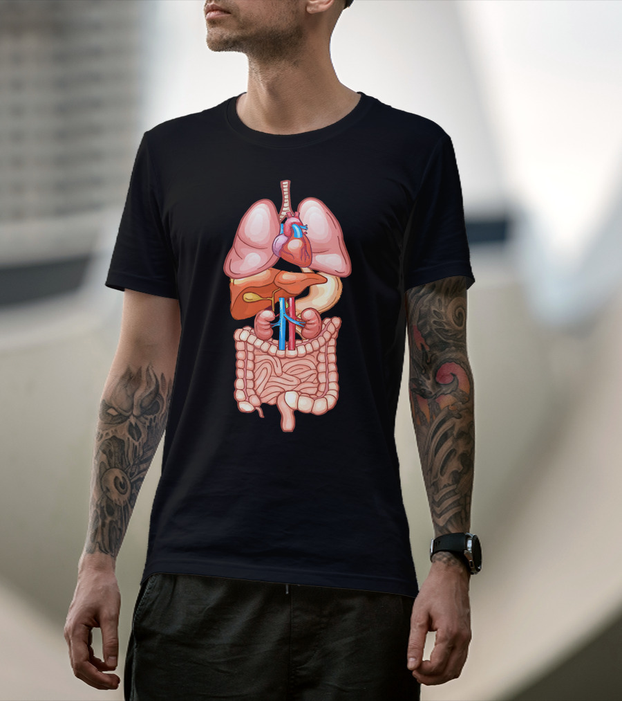 Halloween Anatomy Internal Organ Diagram T-Shirt
