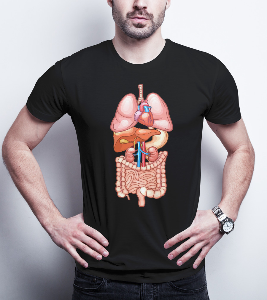 Halloween Anatomy Internal Organ Diagram T-Shirt