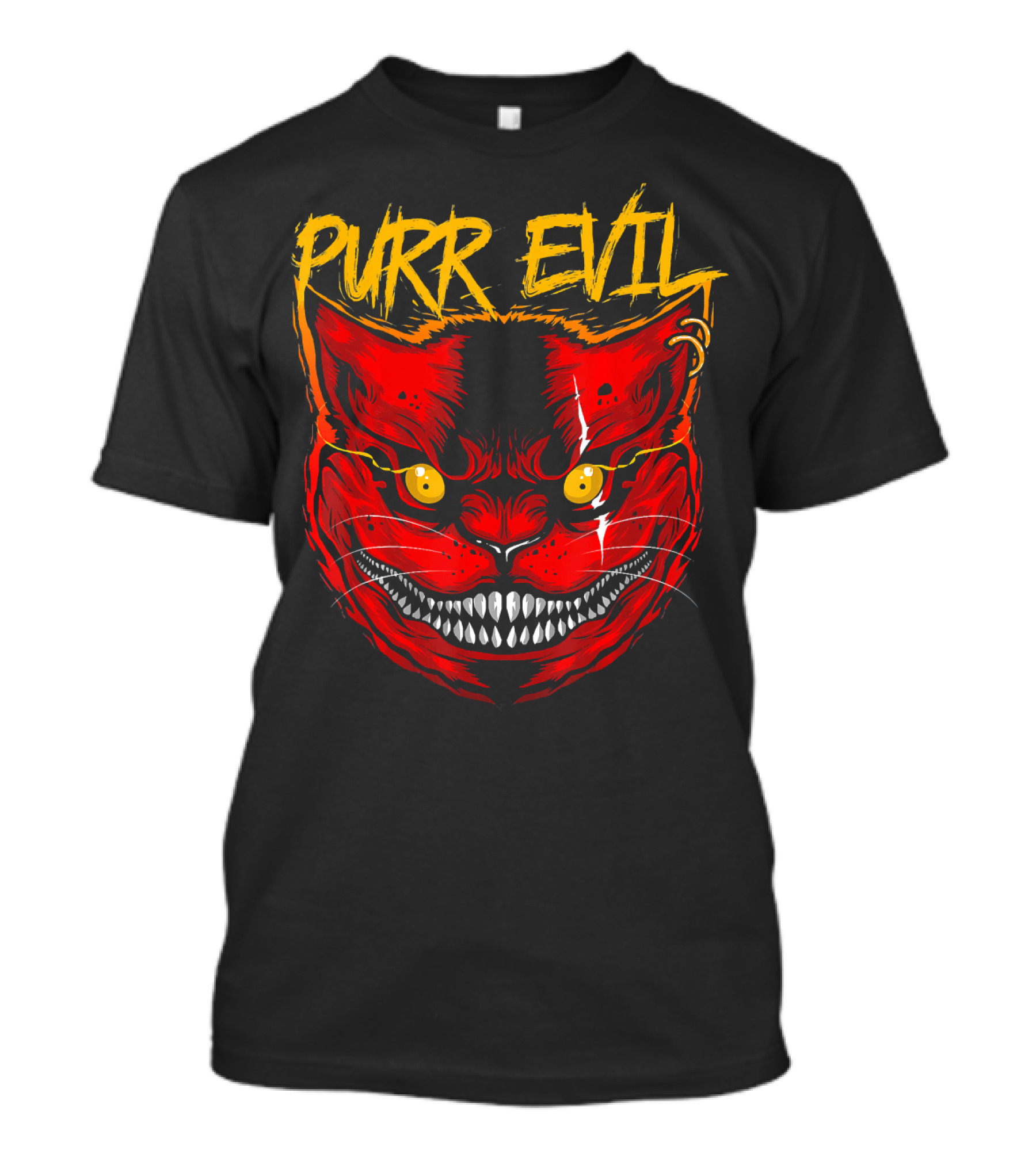 Purr Evil Cat For Halloween Saturday T-Shirt