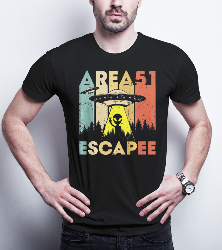 Area 51 Escapee UFO Alien Vintage Halloween Costume T-Shirt