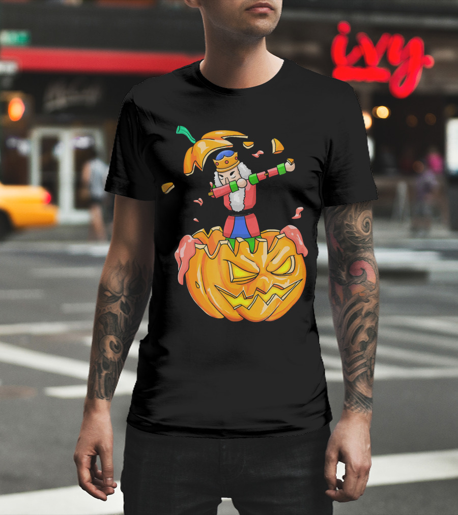 Nutcracker Dabbing On Giant Halloween Pumpkin Fun T-Shirt