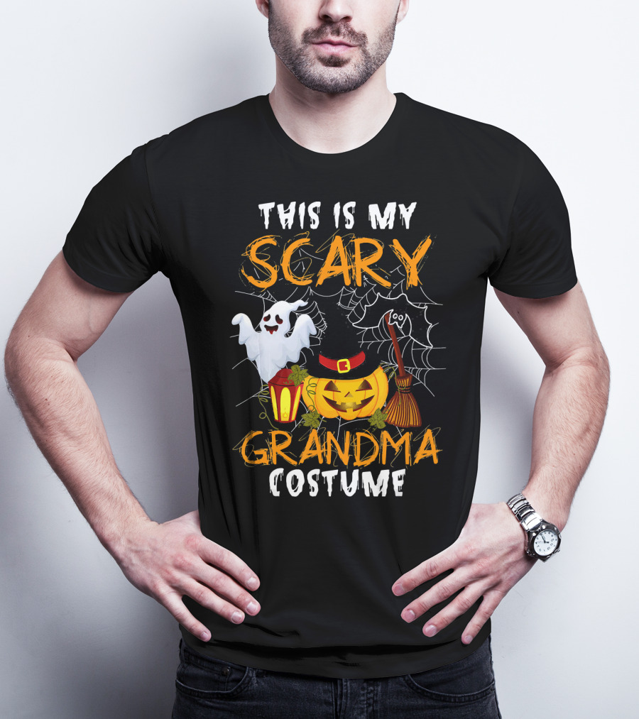 This Is My Scary Grandma Halloween Costume Ghost Pumpkin Spider Web T-Shirt