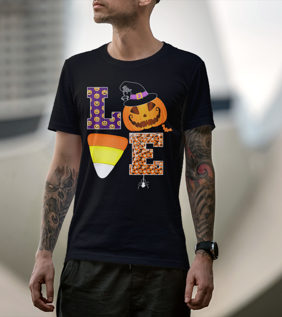 Halloween Pumpkin Candy Corn Love T-Shirt