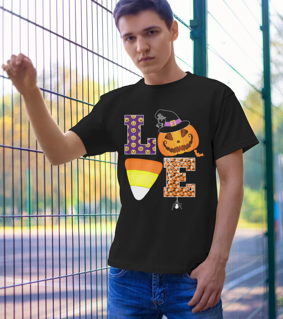 Halloween Pumpkin Candy Corn Love T-Shirt