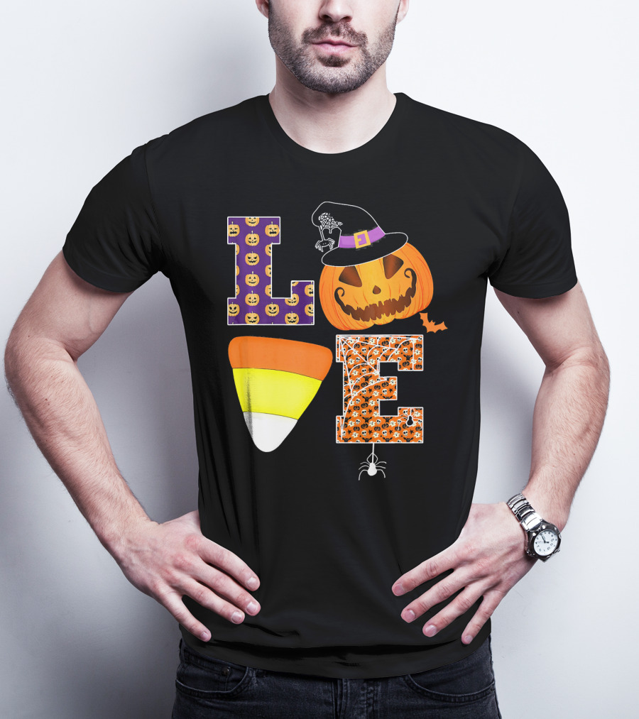 Halloween Pumpkin Candy Corn Love T-Shirt