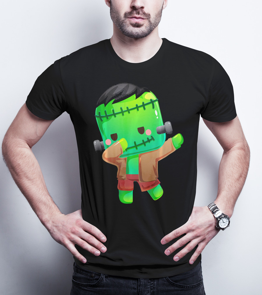 Cute Cartoon Dabbing Frankenstein Monster T-Shirt