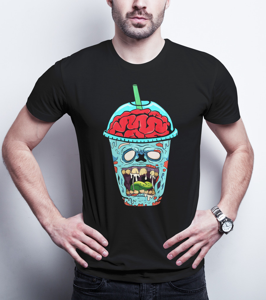 Zombie Apocalypse Brain Slushy Drink Horror T-Shirt