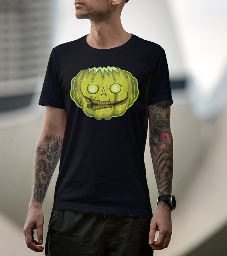 Halloween Zombie Pumpkin Glowing Skull T-Shirt
