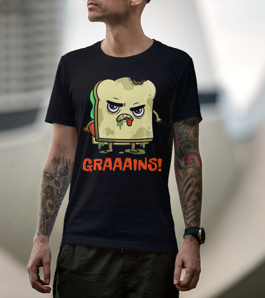 Halloween Zombie Sandwich Graaains Food Grains T-Shirt