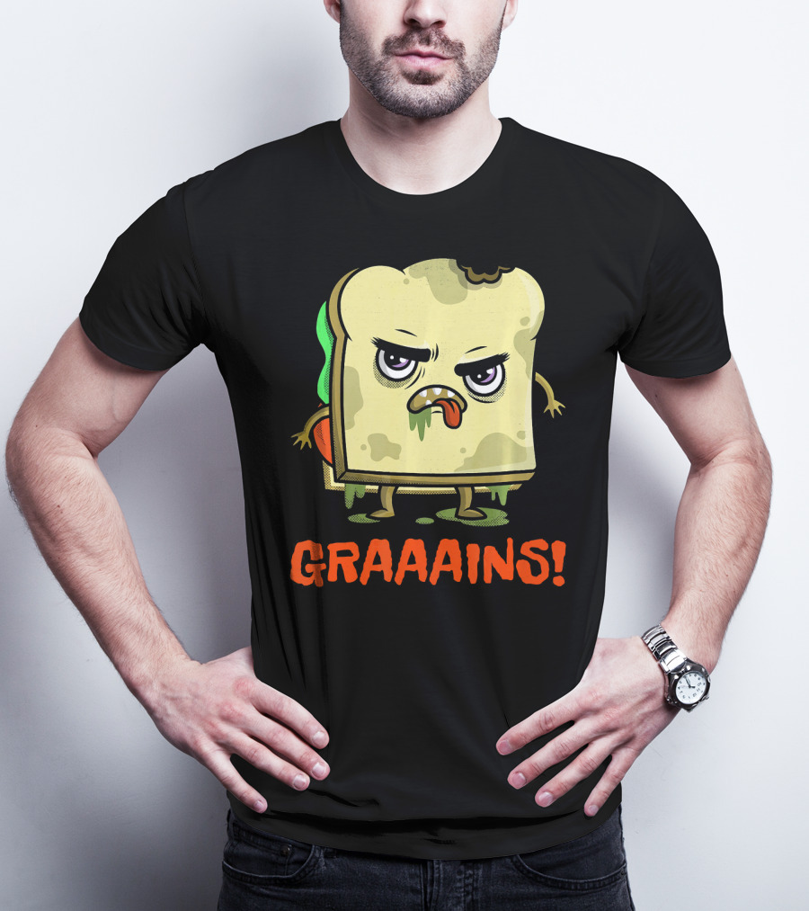 Halloween Zombie Sandwich Graaains Food Grains T-Shirt