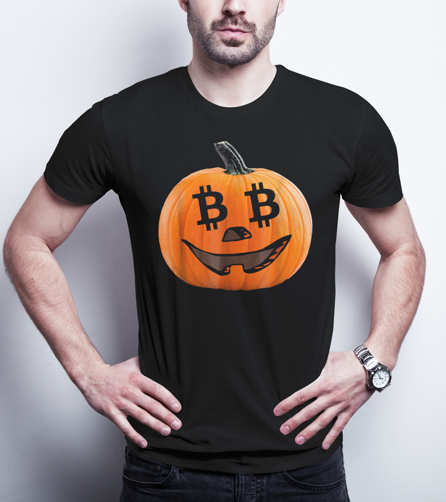Bitcoin Pumpkin Halloween Costume Crypt T-Shirt