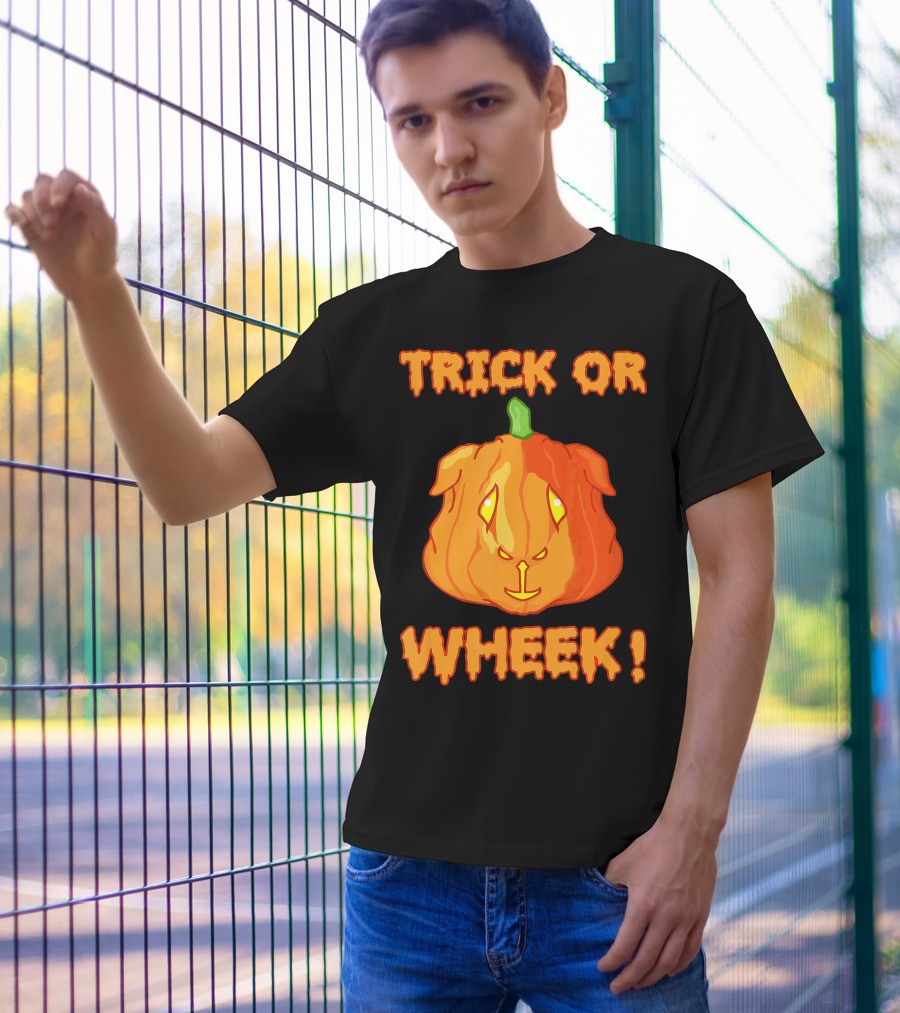 Trick Or Wheek Guinea Pig Jack O Lantern Halloween Fun T-Shirt