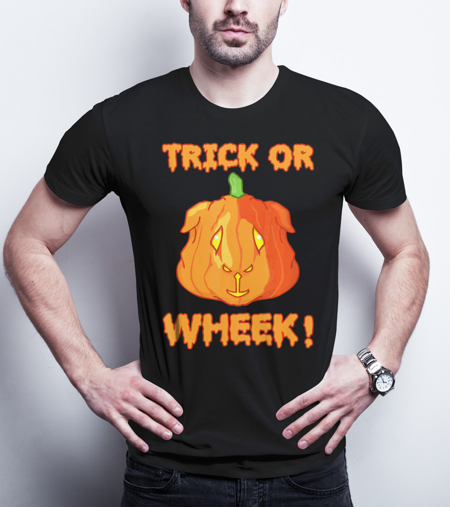 Trick Or Wheek Guinea Pig Jack O Lantern Halloween Fun T-Shirt