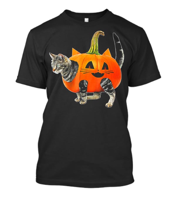 Funny Halloween Jack O Lantern Pumpkin Cat Costume T-Shirt