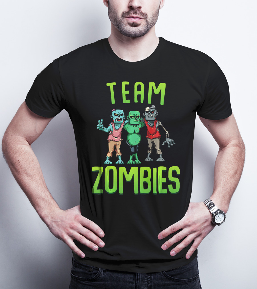 Team Zombies Matching Halloween Zombie Characters T-Shirt