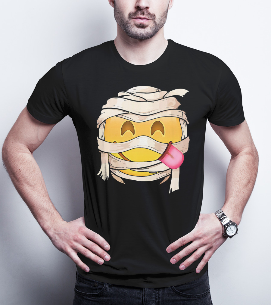 Face Savoring Food Emoji Mummy Wink Out Tongue T-Shirt