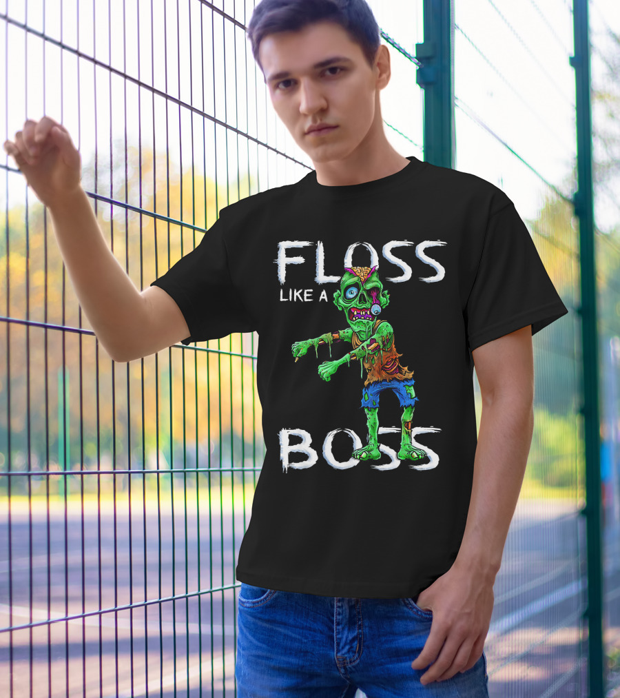 Floss Like A Boss Zombie Halloween T-Shirt