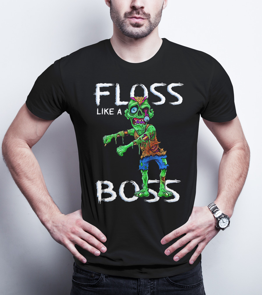 Floss Like A Boss Zombie Halloween T-Shirt