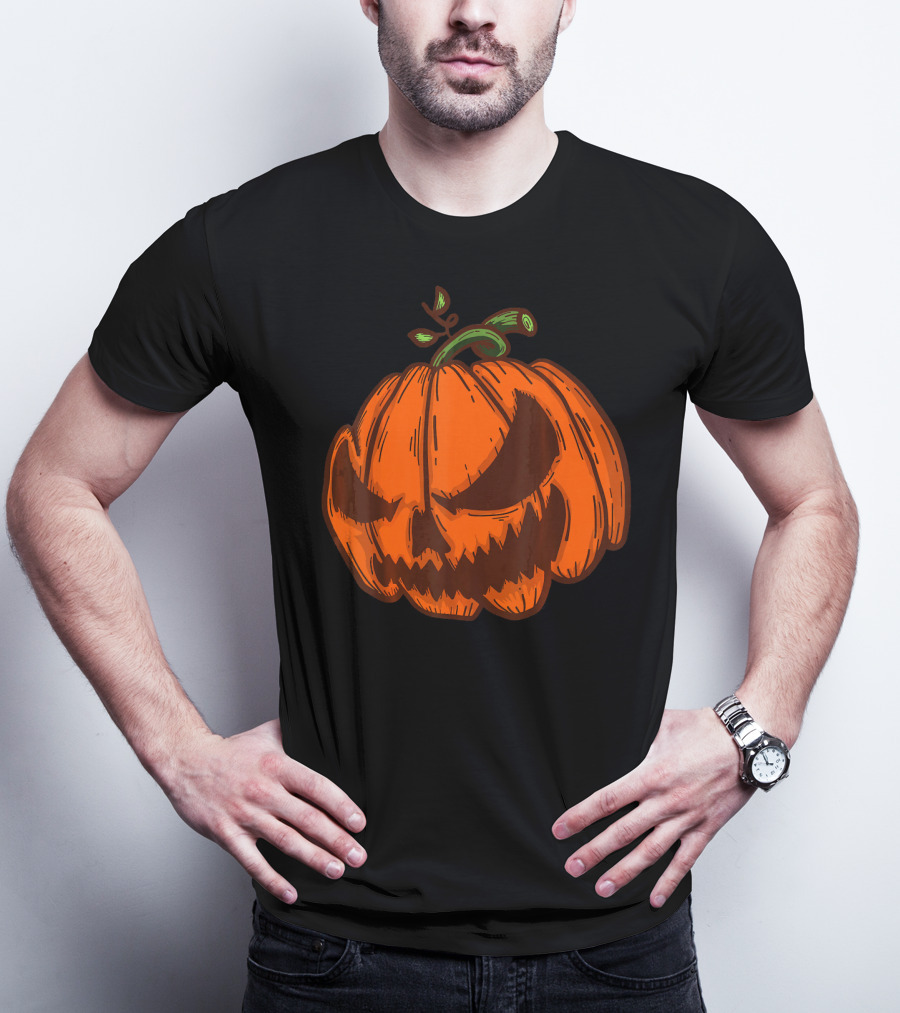 Spooky Halloween Jack O Lantern Pumpkin Face T-Shirt