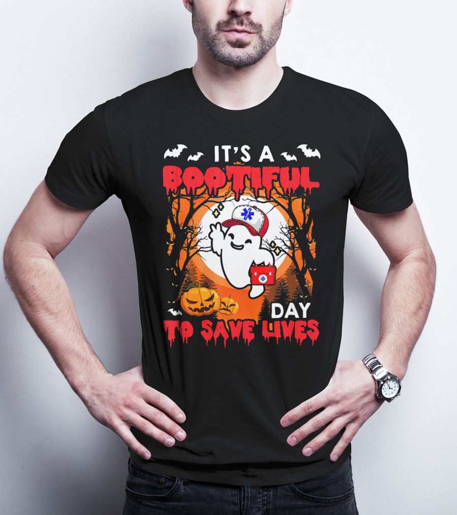 It's A Bootiful Day To Save Lives Halloween Costume Boo T-Shirt