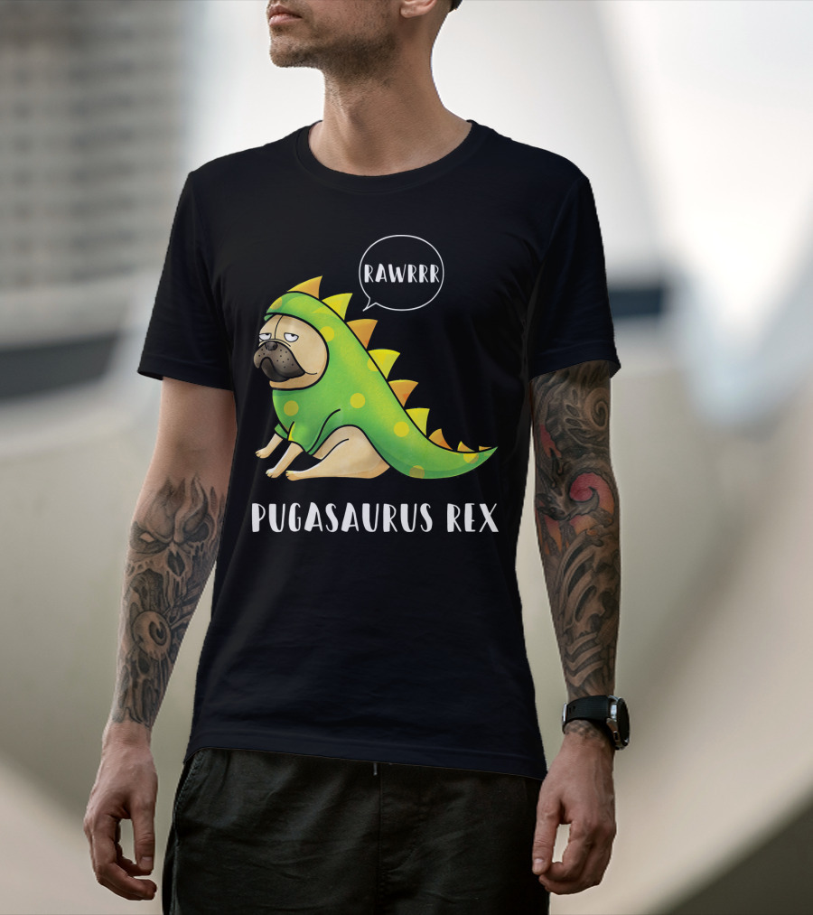 Halloween Pugasaurus Rex Rawrrr Pug T-Shirt