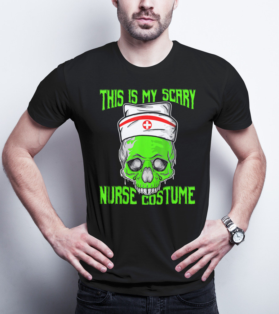 This Is My Scary Green Skeleton Nurse Costume T-Shirt
