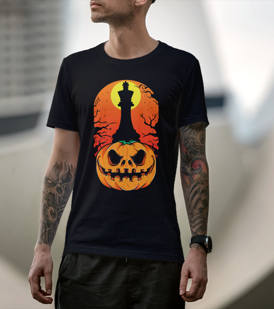 King Pumpkin Chess Moon Halloween Pumpkin King T-Shirt