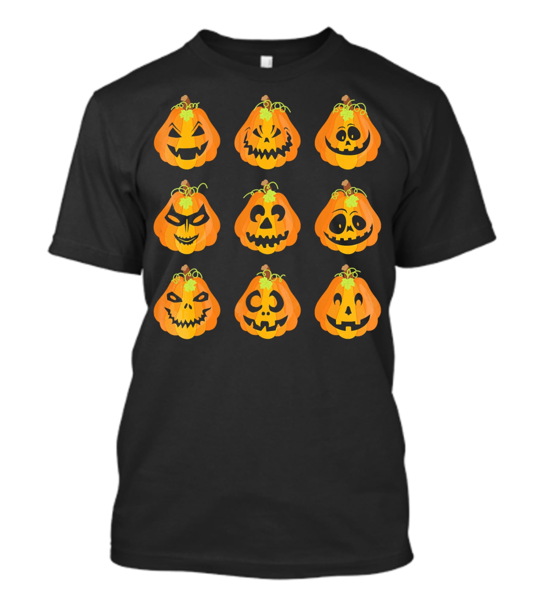 Happy Fall Pumpkin Faces Emojis Autumn Collection T-Shirt