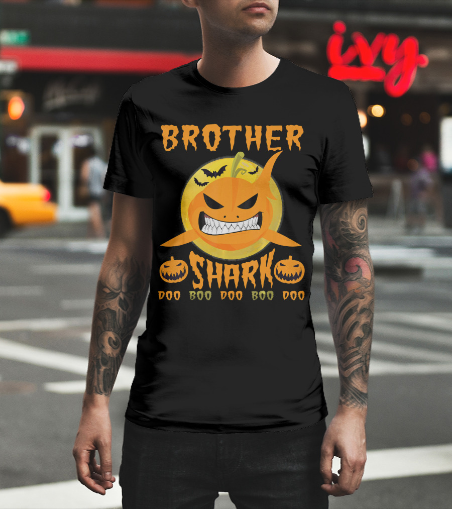 Brother Shark Doo Boo Boo Pumpkin Halloween T-Shirt