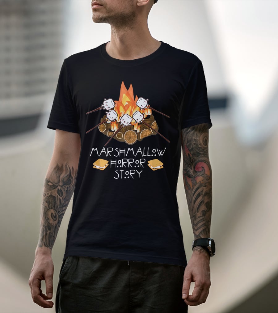 Marshmallow Horror Story Campfire S'Mores T-Shirt