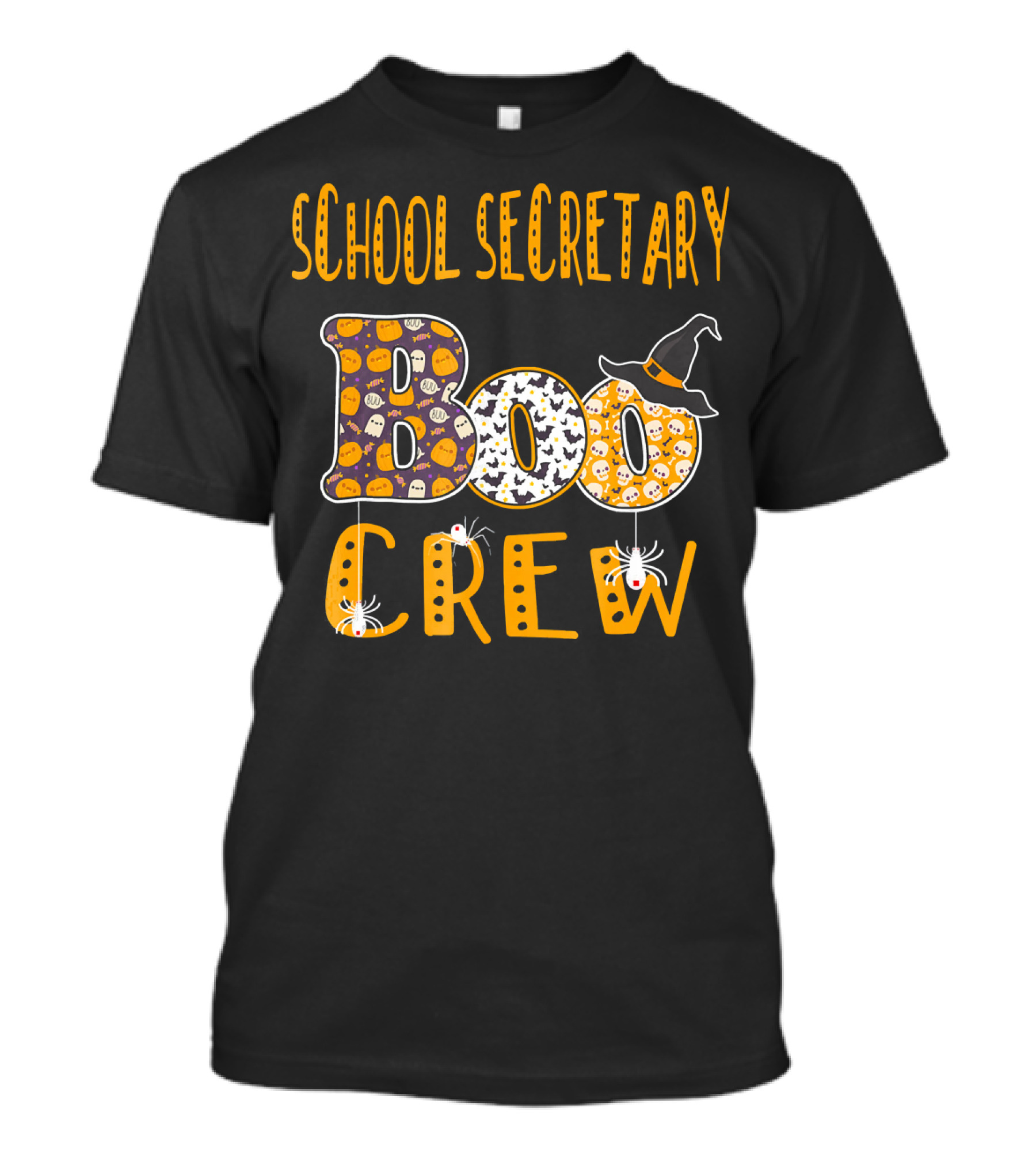 School Secretary Boo Crew Halloween Teacher T-Shirt