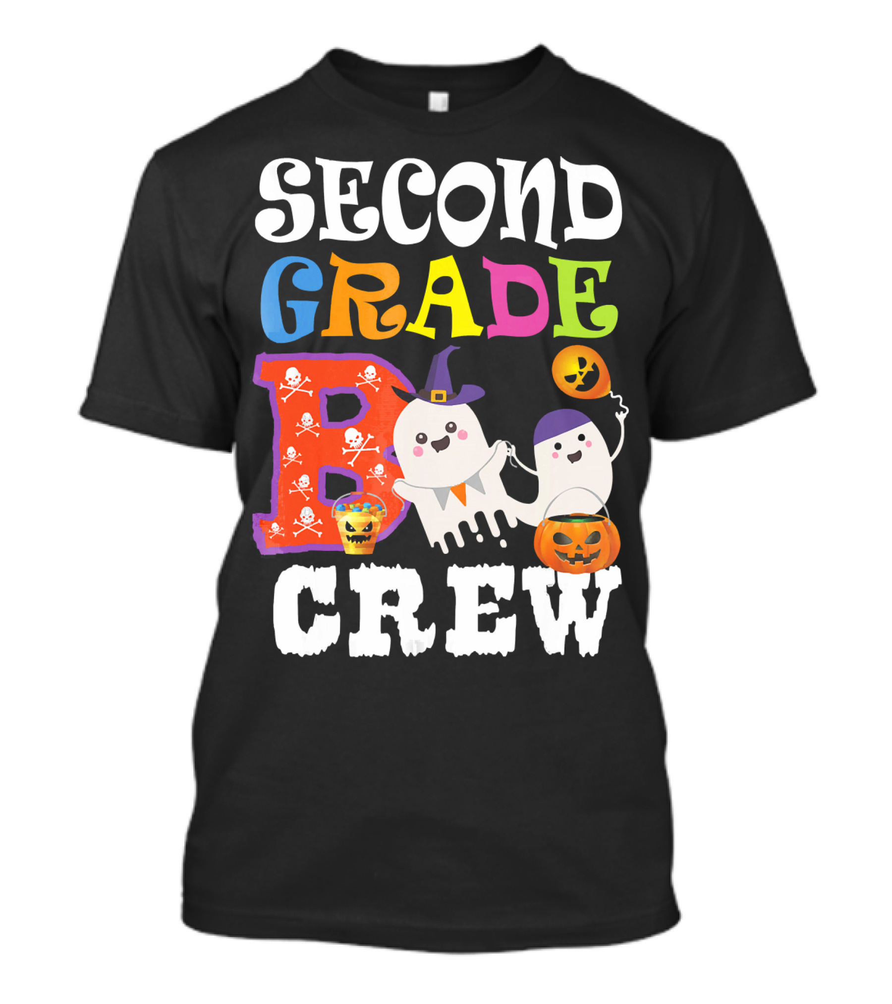 Halloween Second Grade Boo Crew Ghosts And Pumpkins T-Shirt