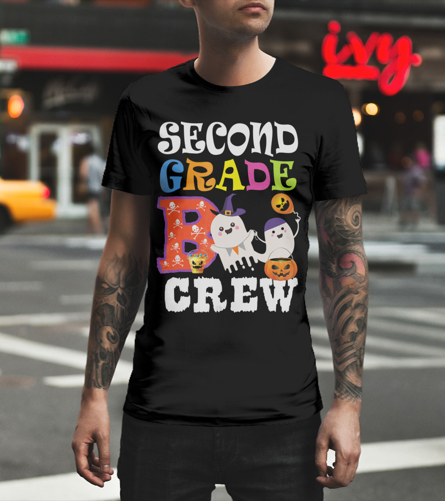 Halloween Second Grade Boo Crew Ghosts And Pumpkins T-Shirt