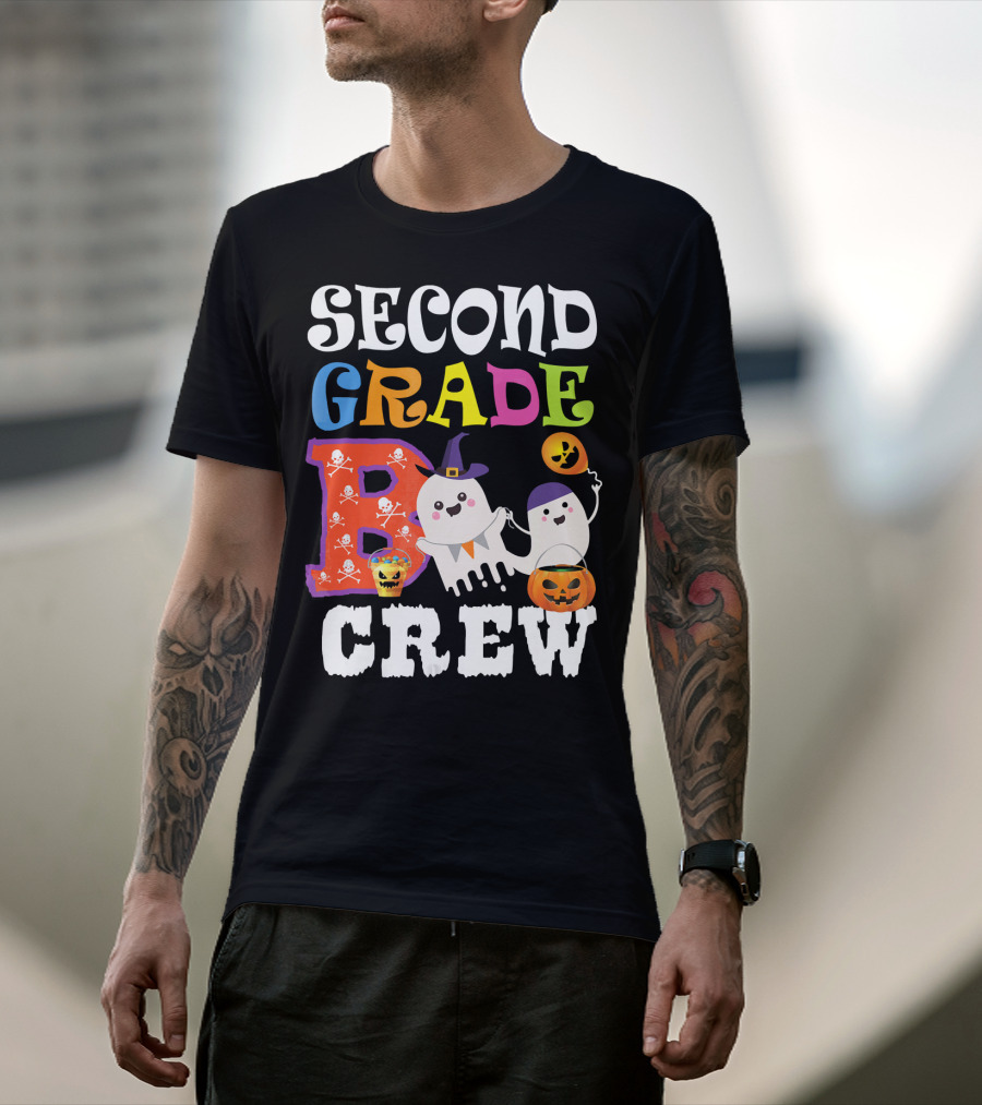 Halloween Second Grade Boo Crew Ghosts And Pumpkins T-Shirt