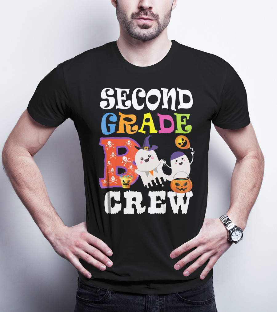 Halloween Second Grade Boo Crew Ghosts And Pumpkins T-Shirt