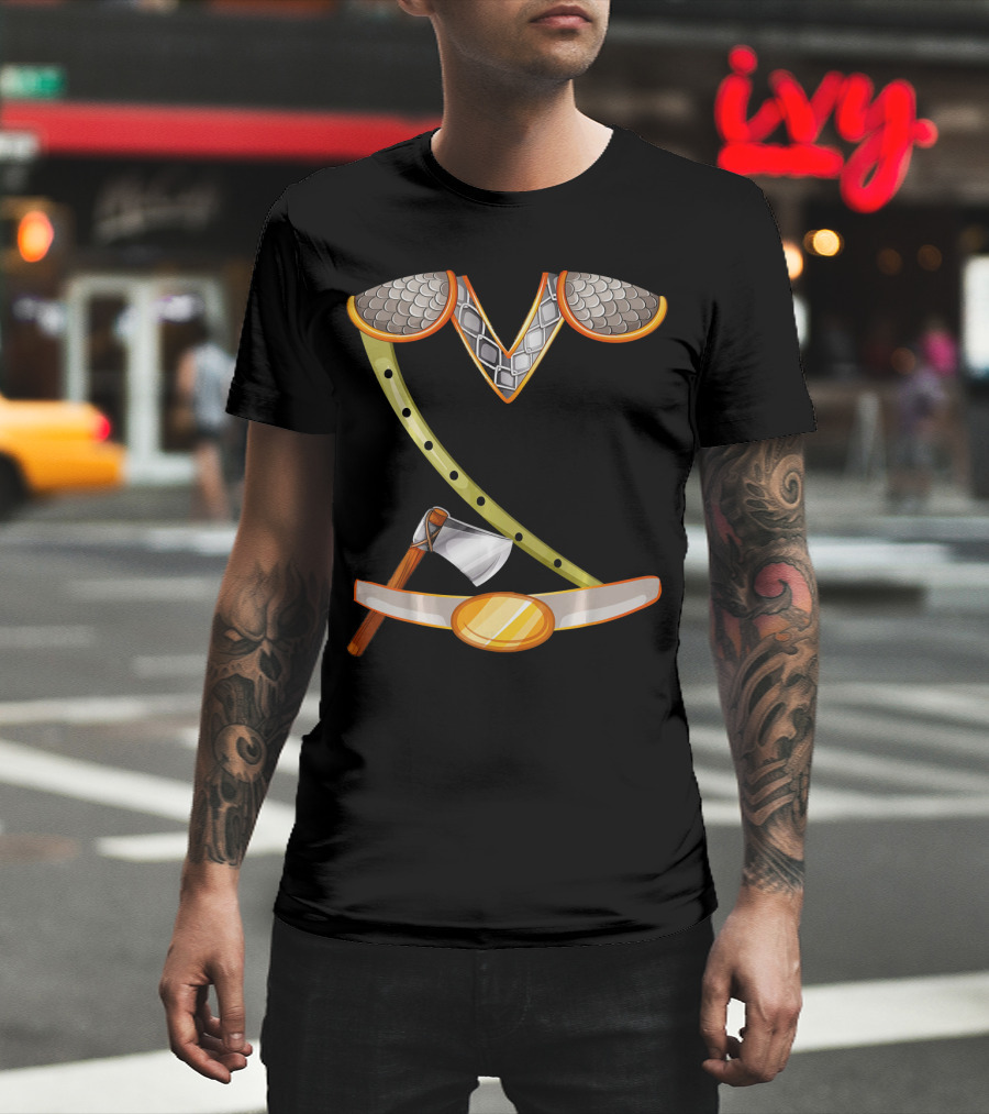 Viking Costume Norse Axe And Armor Halloween Idea T-Shirt