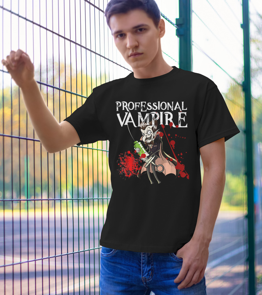 Professional Vampire Phlebotomist Joke Meme Vlad Drac T-Shirt