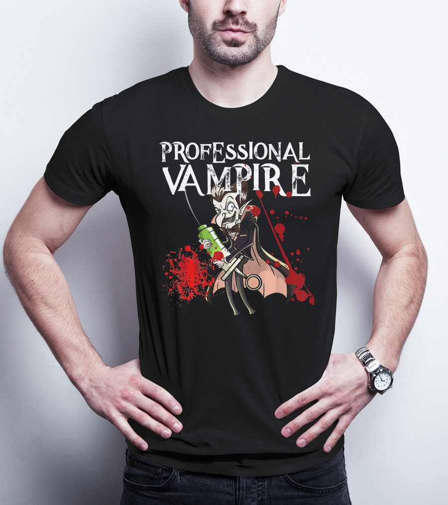 Professional Vampire Phlebotomist Joke Meme Vlad Drac T-Shirt