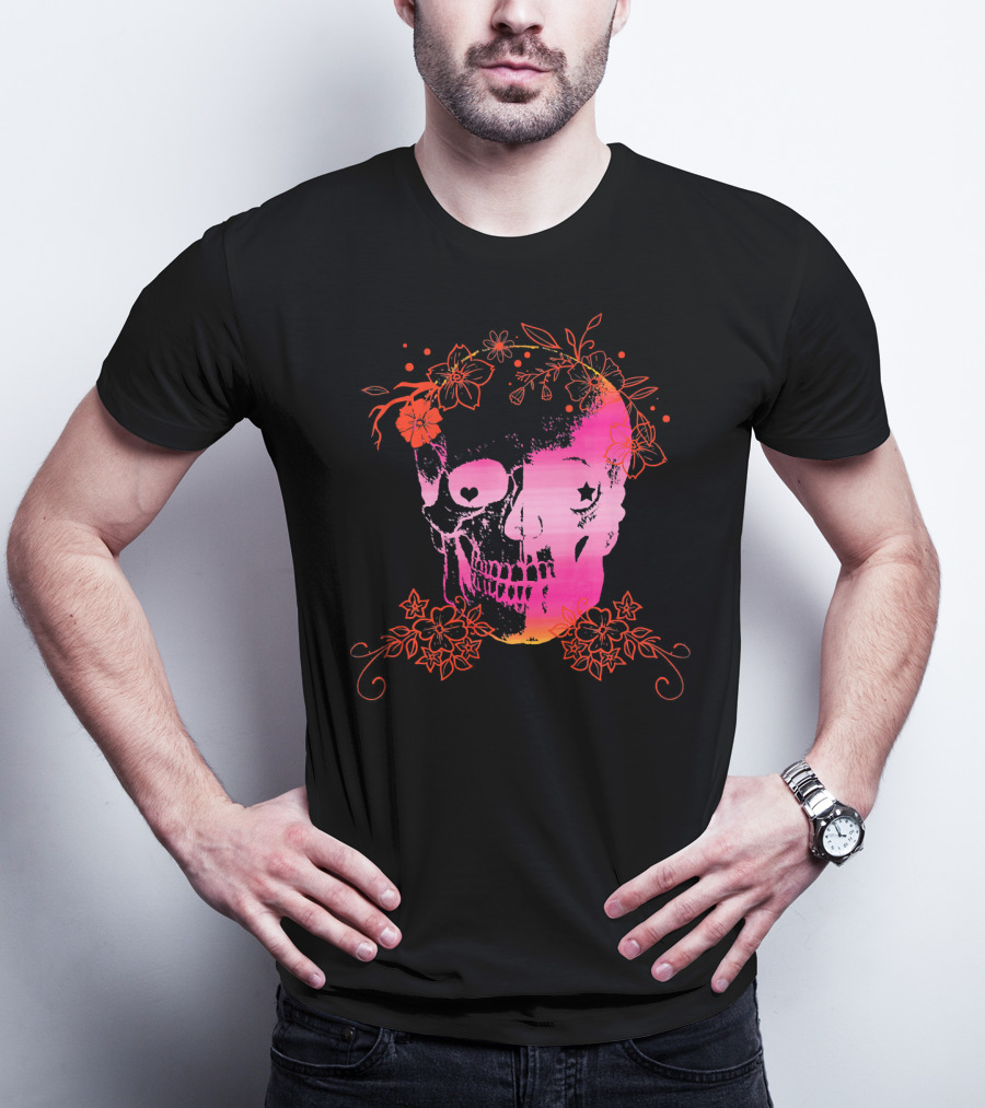 Flower Skull Halloween Dia De Los Muertos Floral T-Shirt