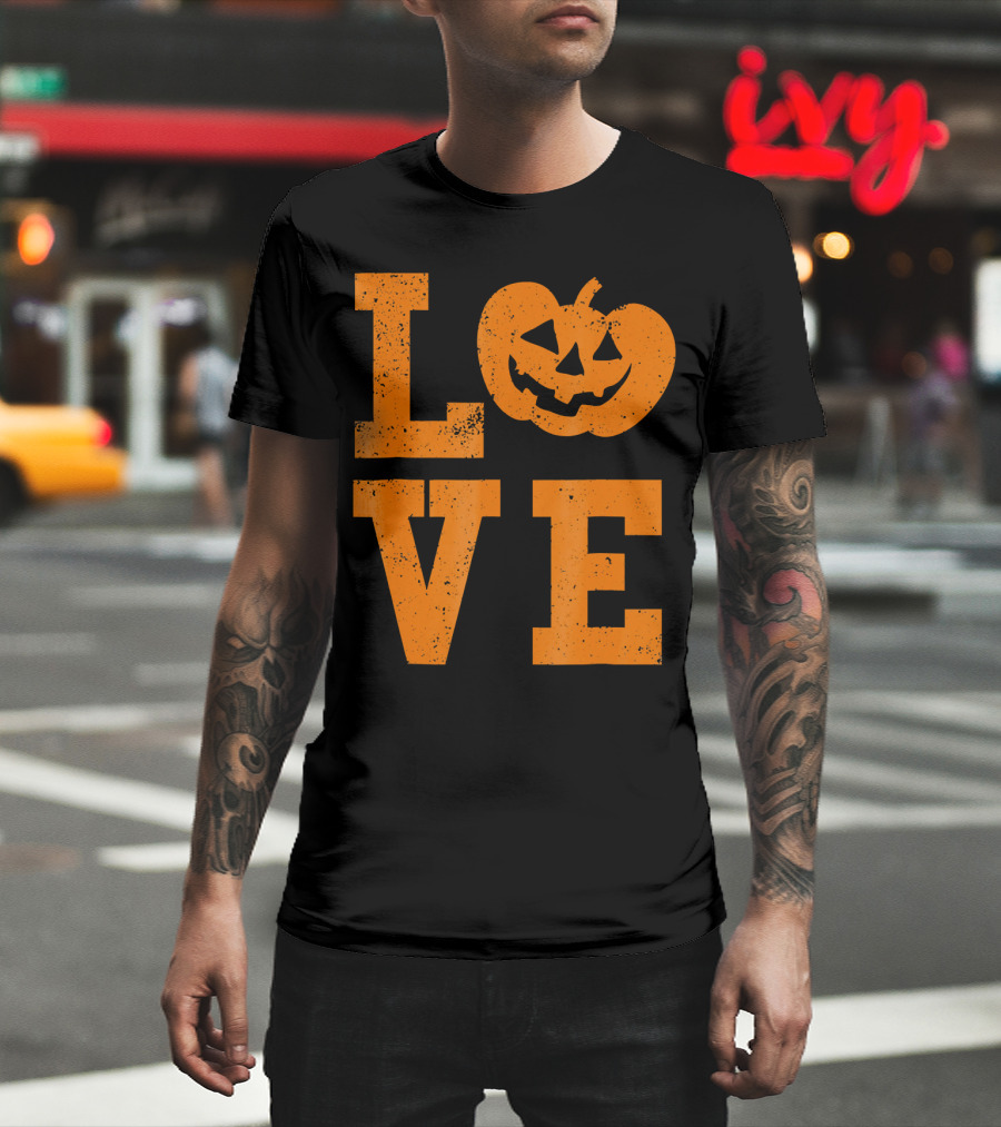 LOVE Halloween Funny Jack O Lantern T-Shirt