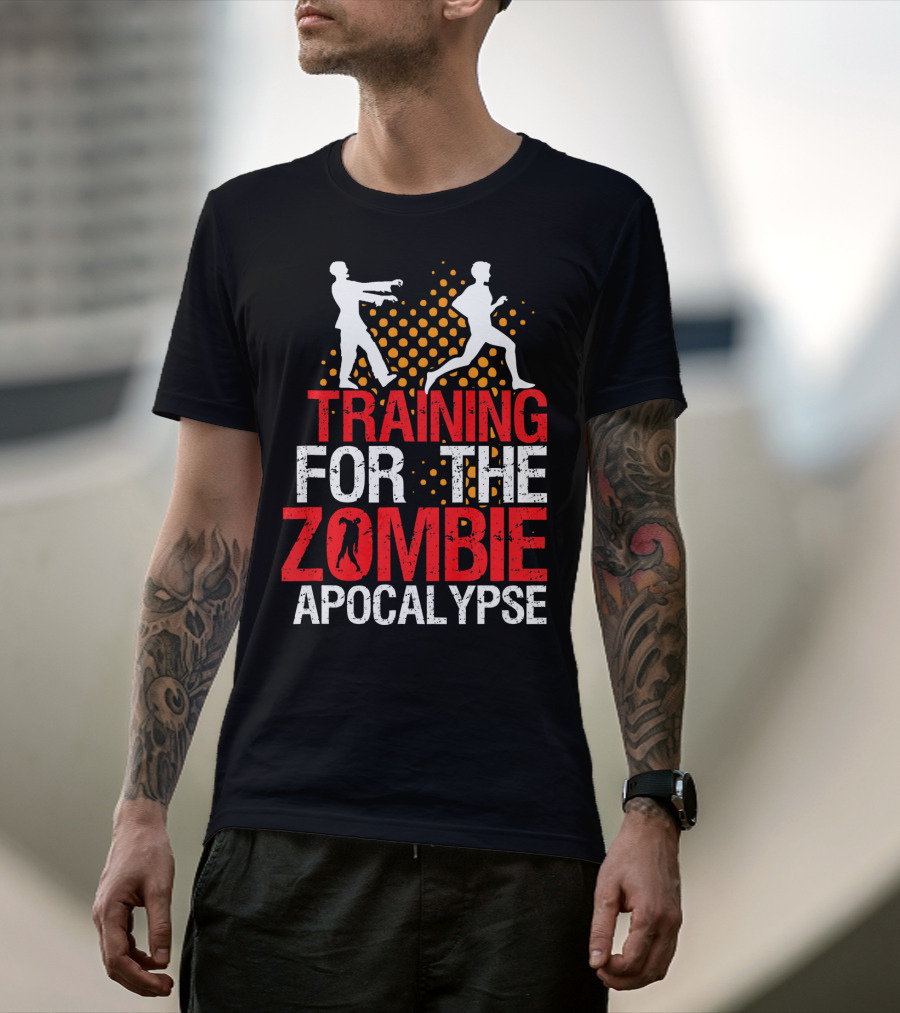 Training For The Zombie Apocalypse Marathon Running Humor T-Shirt