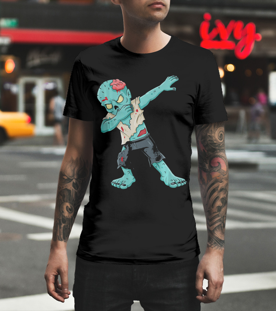 Dabbing Zombie Kid With Exposed Brain T-Shirt