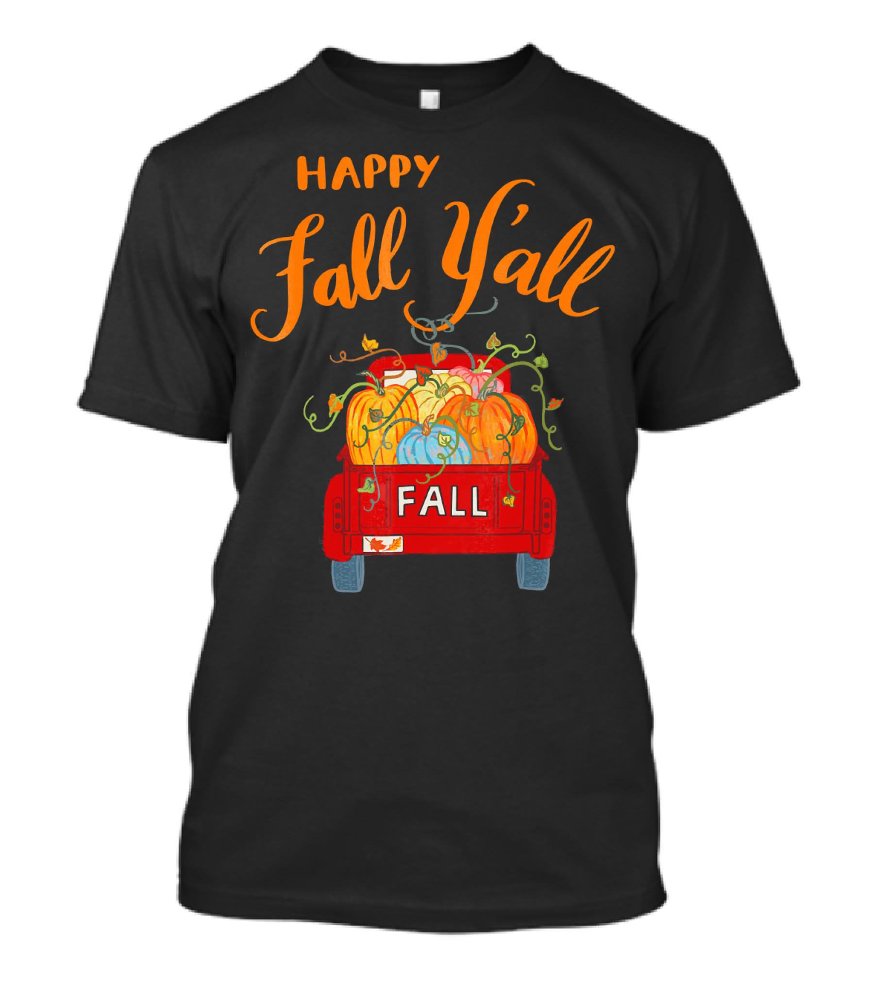Happy Fall Y'all Fall Truck With Pumpkins T-Shirt
