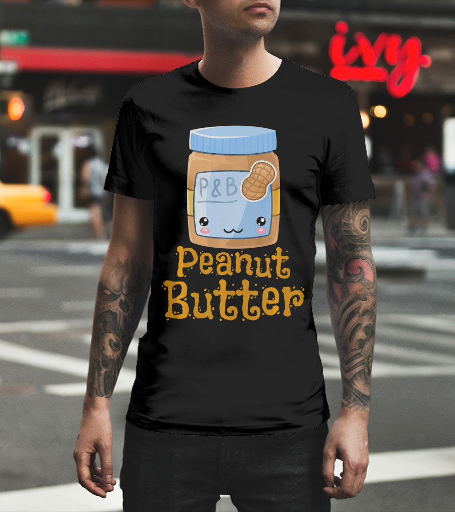 Kawaii Peanut Butter P&B Cute Face Jar T-Shirt
